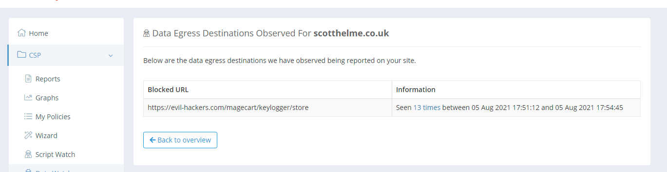Introducing Data Watch: Detect Magecart style attacks, fast!